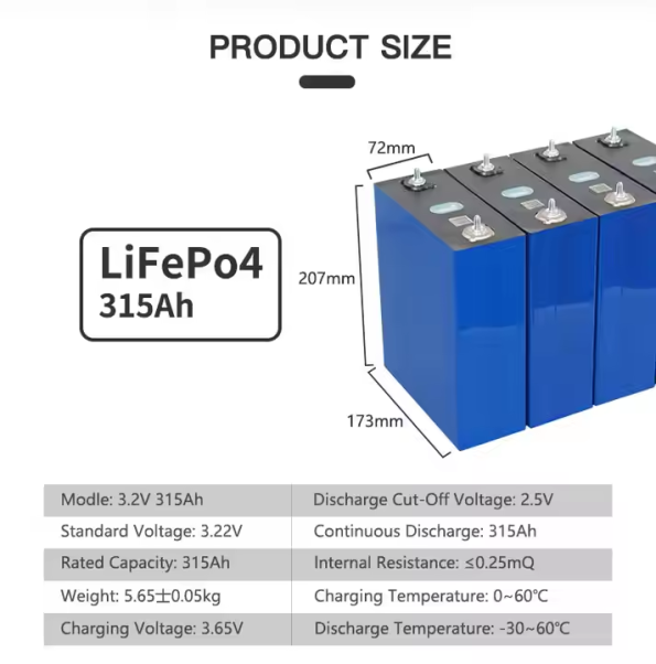 Envision 315Ah Lifepo4 Battery Cell 10000 Times Deep Cycle